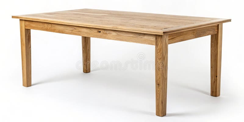 Empty Wooden Table Front View Isolated on White Background Stock Image ...