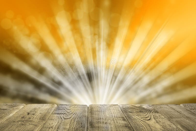 Empty Wooden Table on Golden Abstract Background Stock Image - Image of ...