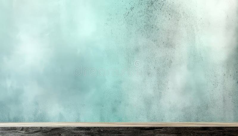 Empty Wooden Table on Green Wall Dirty Concreate Texture Background ...
