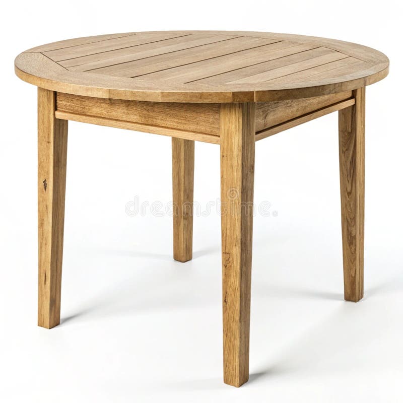 Empty Wooden Table Isolated on White Background Stock Illustration ...