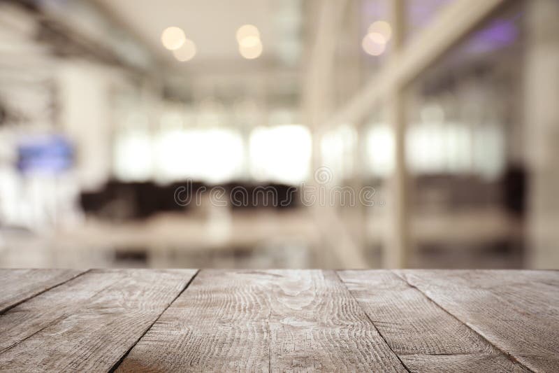 Empty Wooden Table in Office. Space for Design Stock Photo - Image of ...
