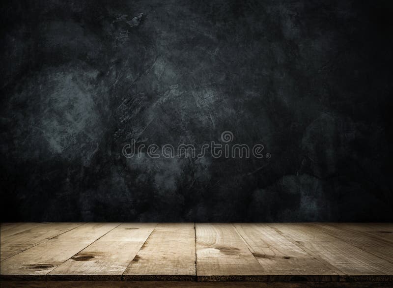 Empty Wooden Table Over Grunge Wall Empty Ready for Your Product Stock ...
