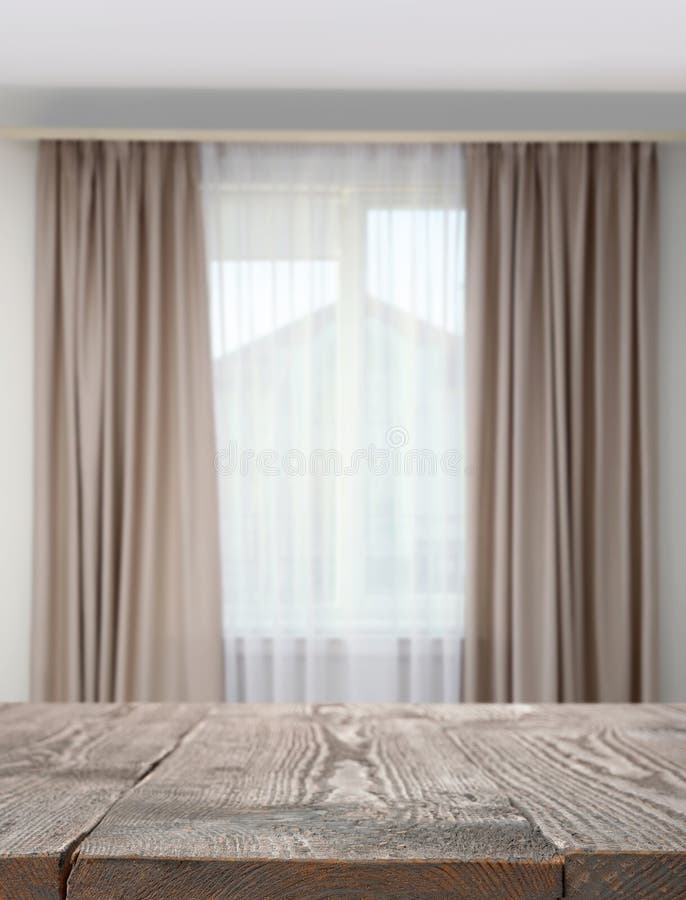 Empty Wooden Table in Room. Space for Design Stock Image - Image of ...