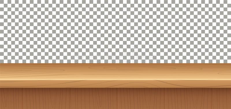 Empty Wood Table. Wooden Realistic Surface. Side View of Isolated ...