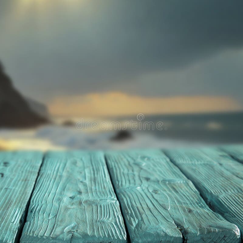 Empty Wooden Table Surface in the Foreground with Natural Textures and ...