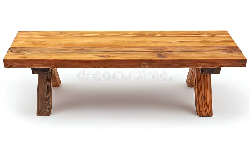 Empty Wooden Table Surface on White Background Stock Image - Image of ...