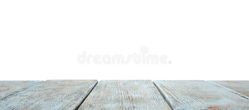 Empty Wooden Table Surface on White. Mockup for Design Stock Photo ...