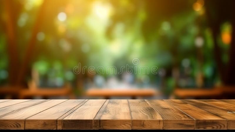 Empty Wooden Table Top with Blurred Background. Generative AI Stock ...