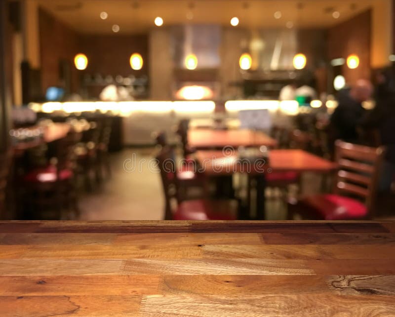 16,795 Empty Wooden Table Blurred Restaurant Background Stock Photos ...