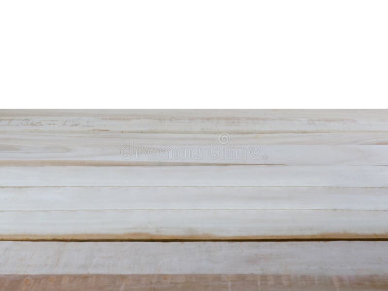 Empty Wooden Table Top, Isolate on a White Background Stock Photo ...