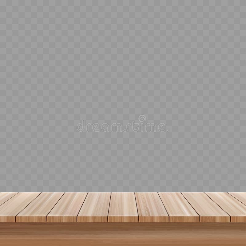 Empty Wooden Table Top Isolated on Transparent .Vector Stock Vector ...