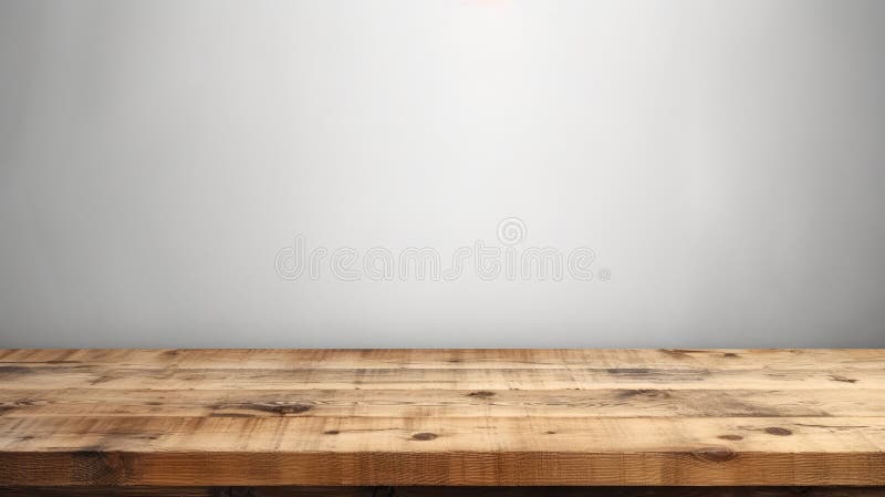 Empty Wooden Table Top for Product Display White Background Stock ...