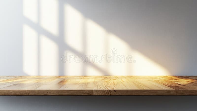 Minimalist White Table Against Wall Window Light Product Display Stock ...
