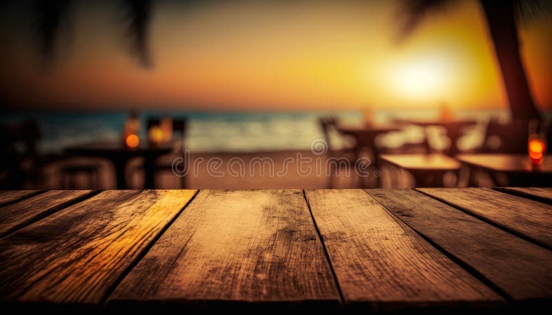 Beach Background Wood Table Sunset Stock Illustrations – 1,659 Beach ...