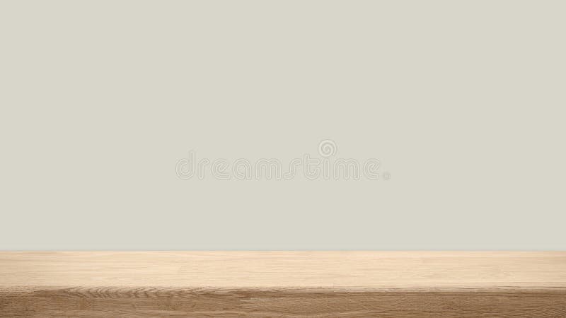 Empty Wooden Tabletop Against a Blank Pastel Background Stock Photo ...