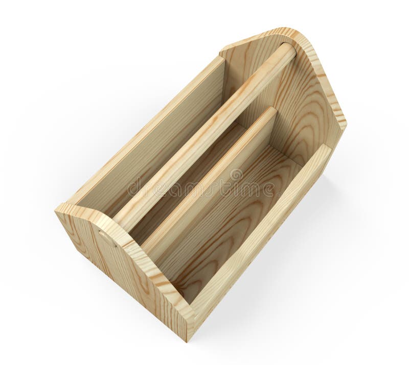 Empty Wooden Toolbox for Basic Tools - Top View Stock Illustration ...