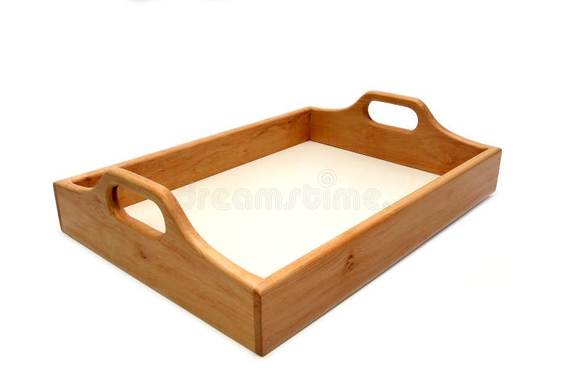 Empty Wooden Tray in Rectangular Form Isolated Stock Image - Image of ...