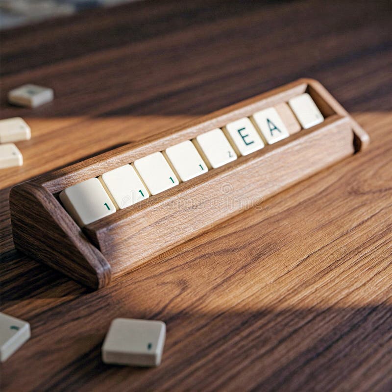 Empty Wooden Word Game Board Game Stock Illustration - Illustration of ...