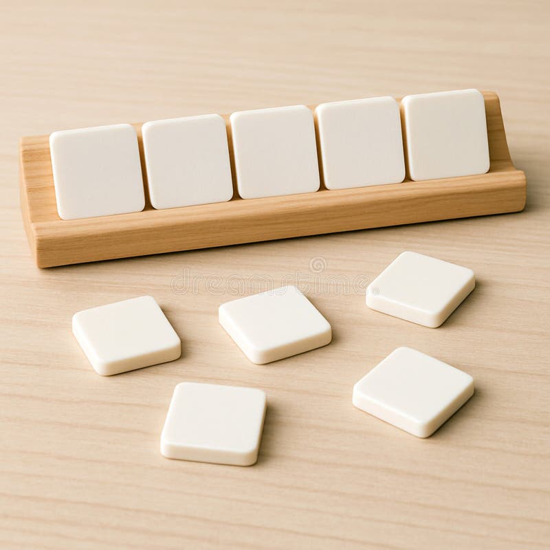 Empty Wooden Word Game Board Game Stock Illustration - Illustration of ...