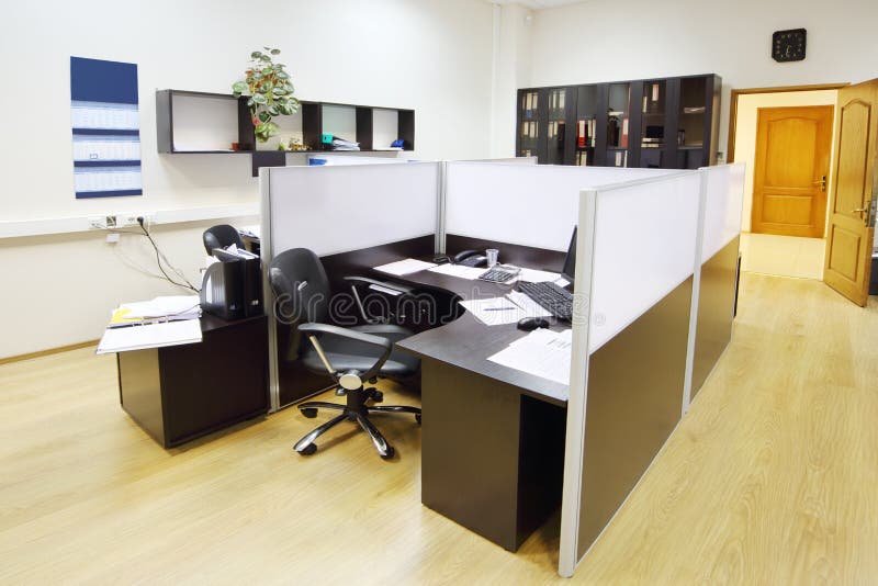 Empty Working Area with Armchair and Table Stock Image - Image of ...