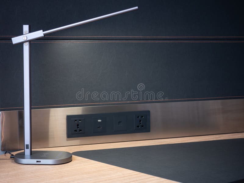 Empty Working Desk with Smart Wall Plug for Usb and Internet Port ...