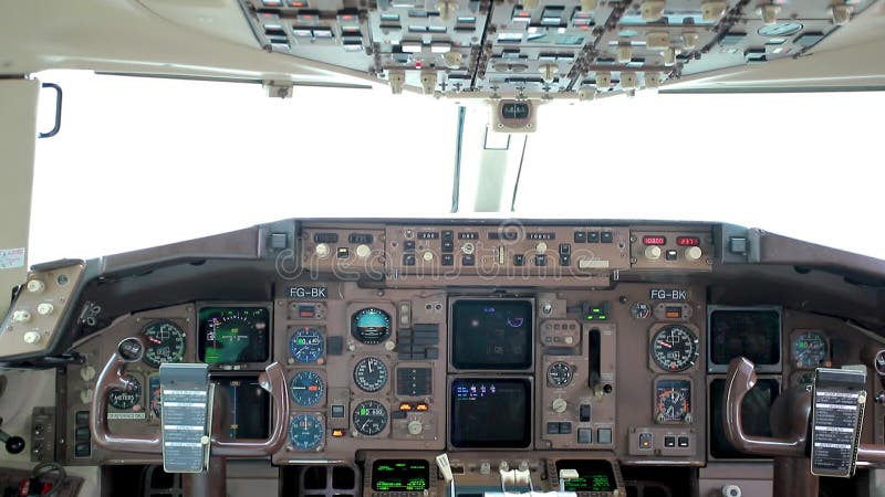 Empty Workplace of Aircraft Pilots Stock Video - Video of interior ...