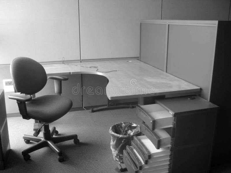 Empty Workplace in Bankrupted Company Stock Image - Image of lockdown ...