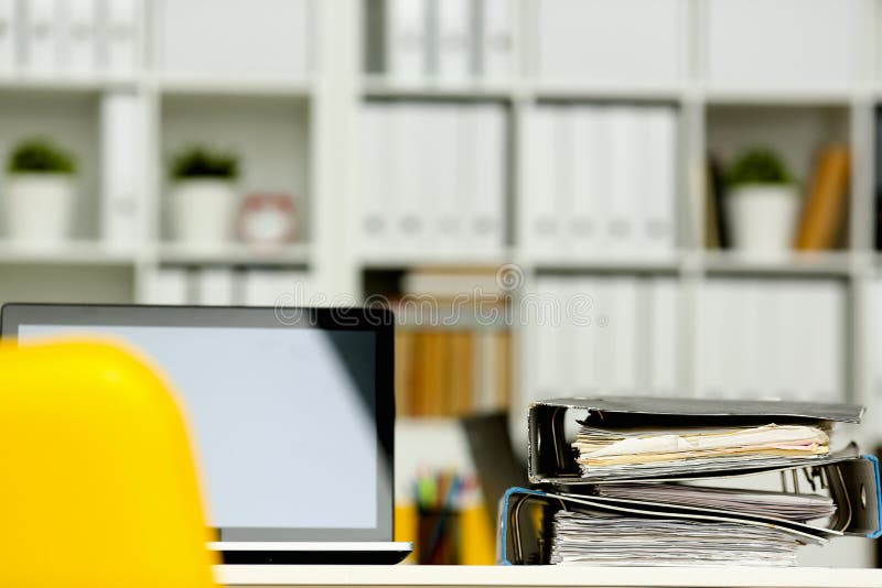 Empty Workplace in Office Closeup Stock Image - Image of human, comfort ...