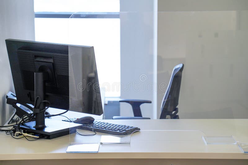 Empty Workspace of a Company with Computer for Their Employee Stock ...