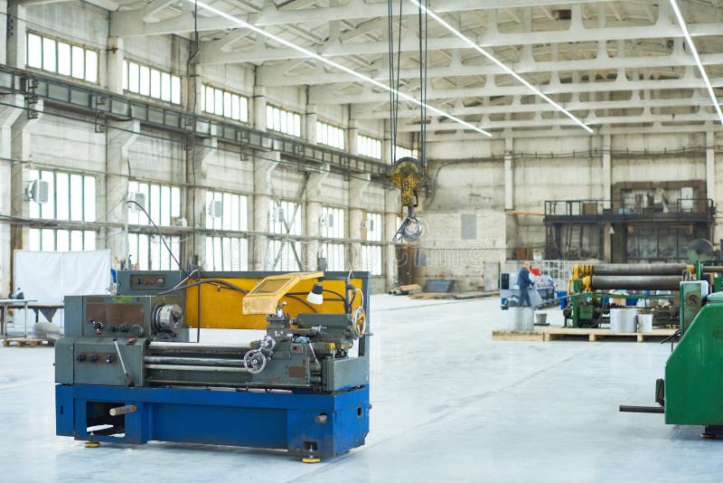 Empty Workshop of Construction Plant Stock Image - Image of industry ...