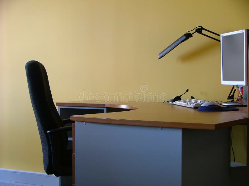 Empty workstation stock image. Image of lunch, room, chair - 10777479