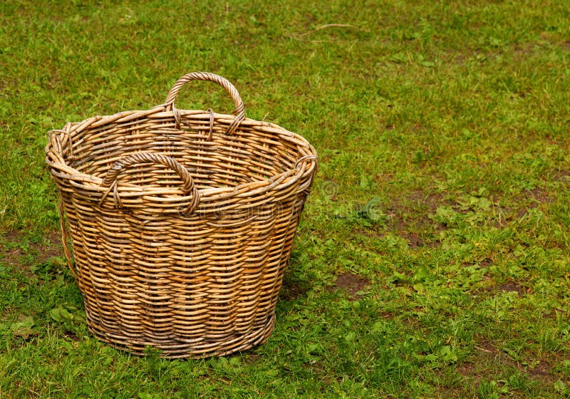 Empty Woven Wooden Fruit or Bread Basket Stock Photo - Image of ...