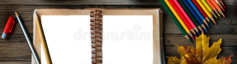 Empty Writing-book Mockup, Banner or Background for School Education ...