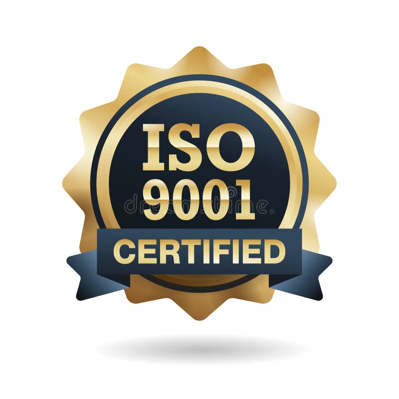 ISO 9001 Golden Certified Icon. Certification Stamp Stock Vector ...