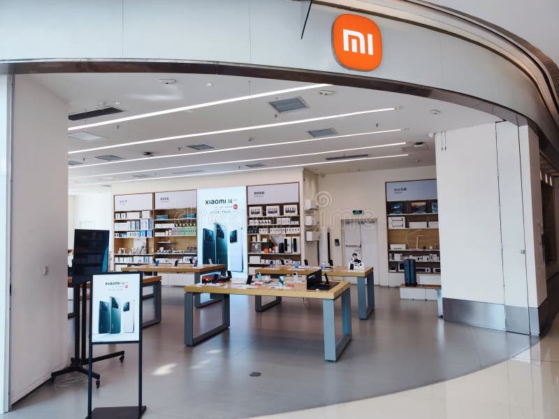 Empty Xiaomi Store Promoting the Xiaomi 14 Flagship Smartphone and ...