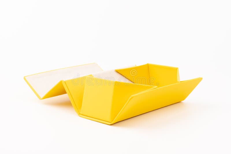 Empty Yellow Box, Isolated on White Background Stock Photo - Image of ...