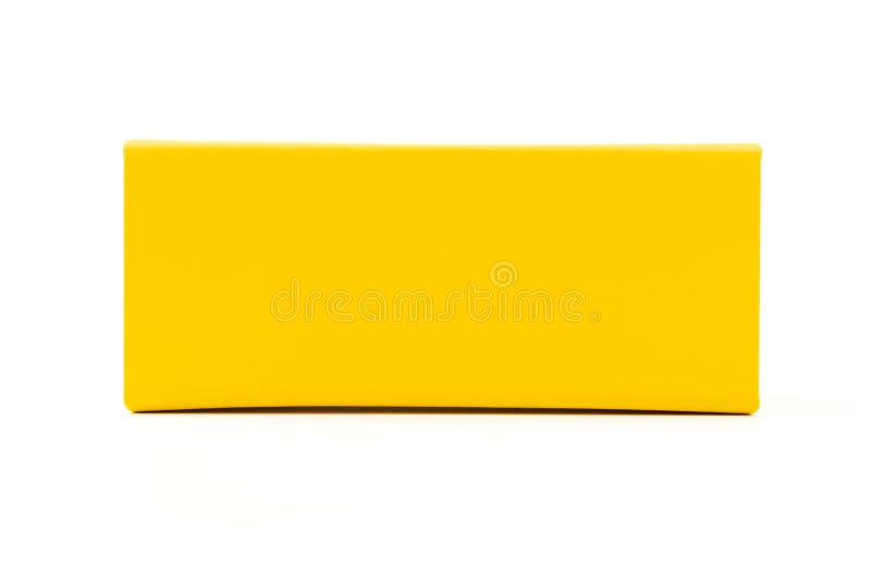 Empty Yellow Box, Isolated on White Background Stock Photo - Image of ...