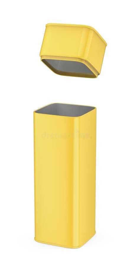 Empty Yellow Box with a Lid Stock Illustration - Illustration of metal ...