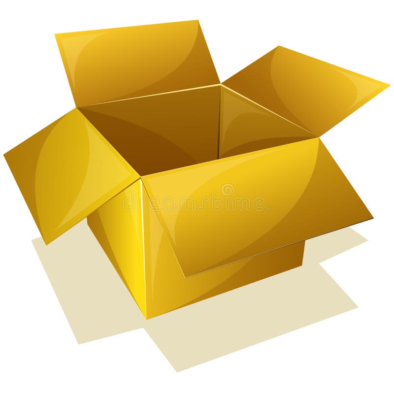 Empty yellow box stock vector. Illustration of thin, flat - 32645320