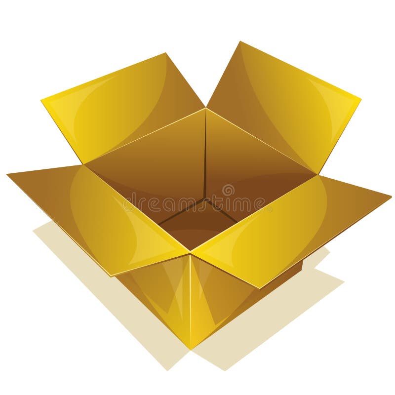 Empty yellow box stock vector. Illustration of thin, flat - 32645320