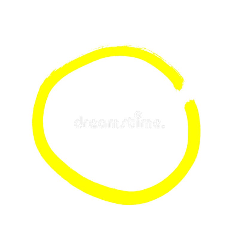 Empty Yellow Circle on White Background Stock Illustration ...