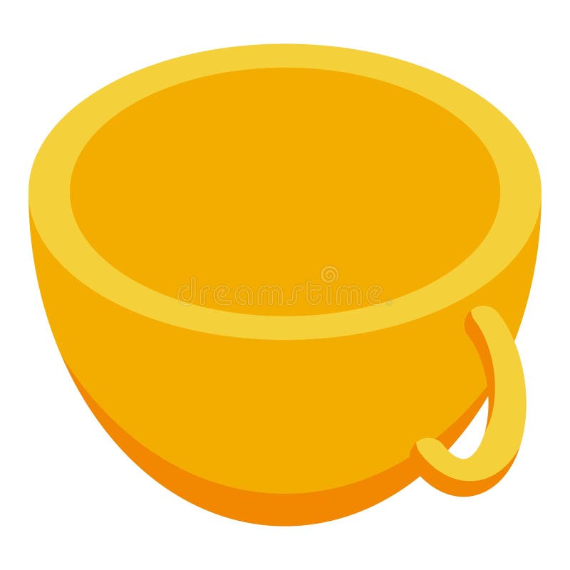 Empty Yellow Cup Standing on White Background Stock Illustration ...