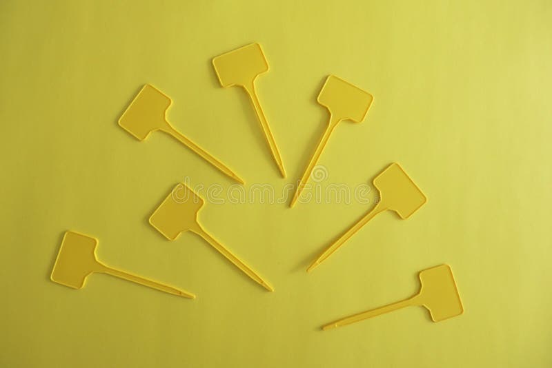 Empty Yellow Labels on Yellow Background Stock Photo - Image of ...