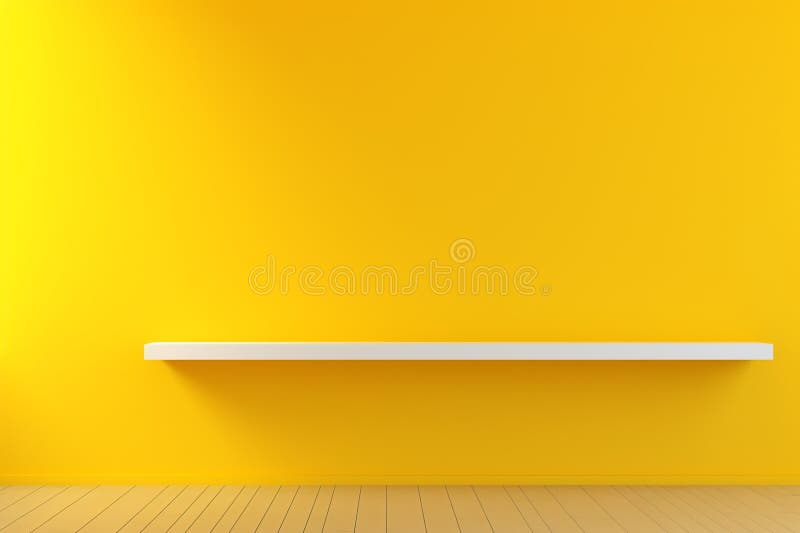 Empty Yellow Office Wall for Logo Stock Illustration - Illustration of ...
