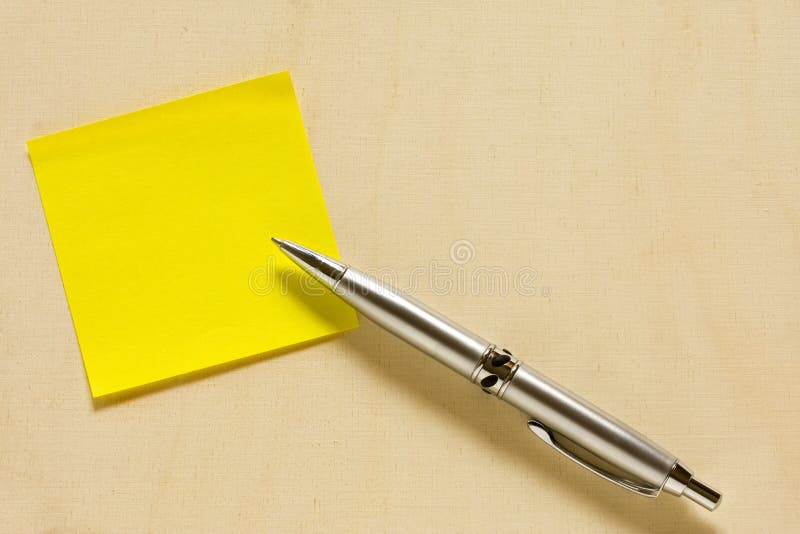 Six Yellow Post-it Sticky Notes on a Cork Board Stock Photo - Image of ...