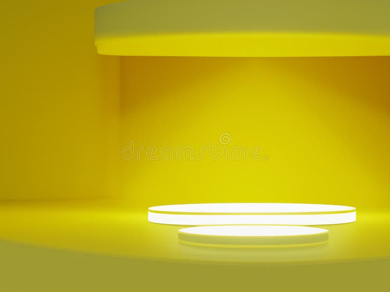Empty Yellow Room with Light. 3d Rendering Stock Illustration ...