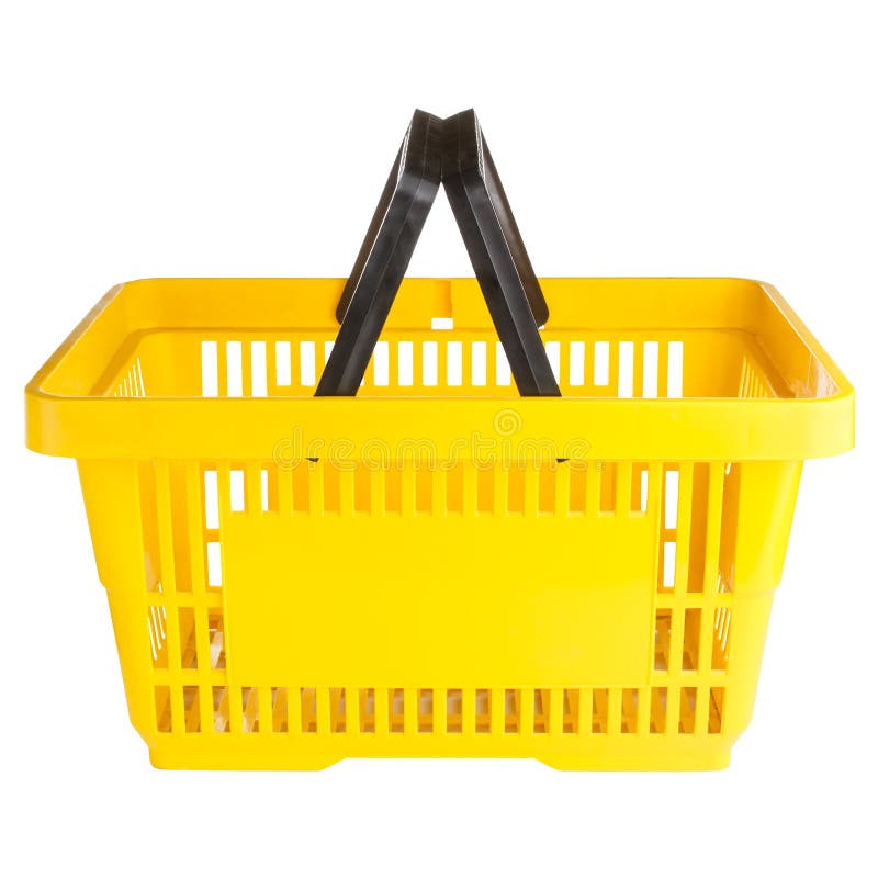 Empty Yellow Shopping Basket Stock Image - Image of basket, food: 53213361