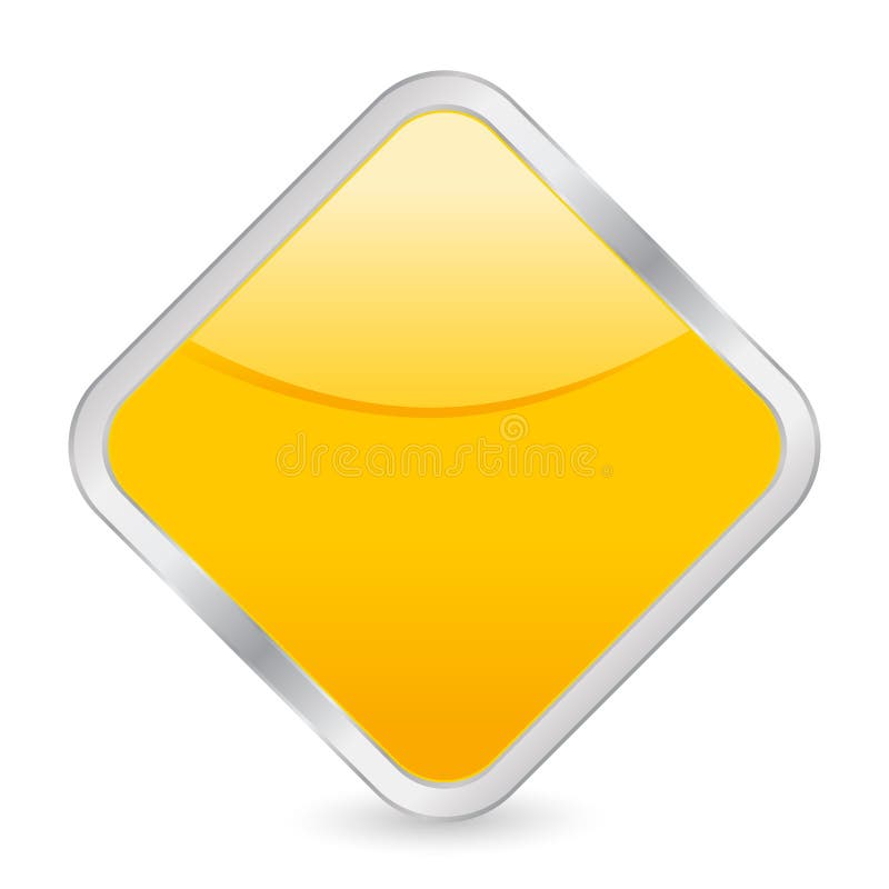 Empty yellow square icon stock vector. Illustration of rounded - 6170050