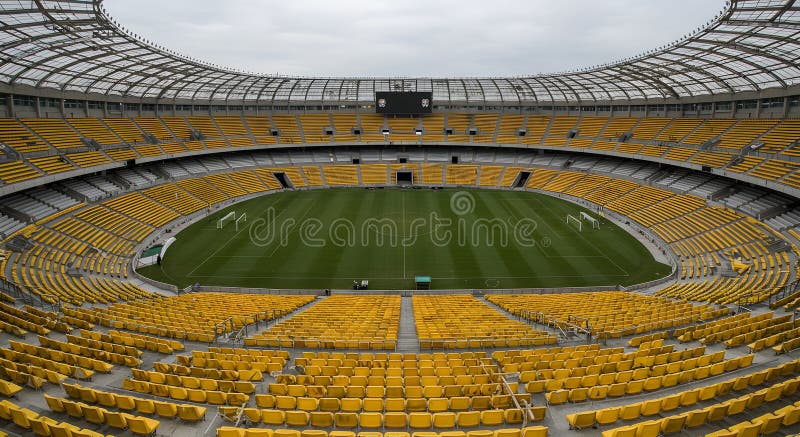 Empty Yellow Stadium Seats stock illustration. Illustration of event ...