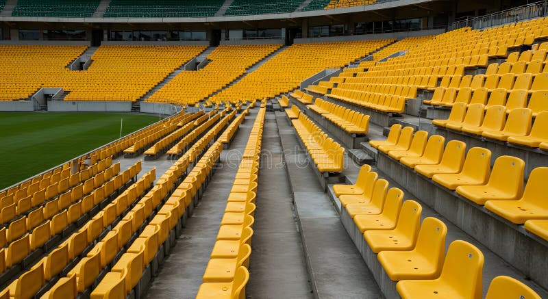 Empty Yellow Stadium Seats stock illustration. Illustration of seating ...